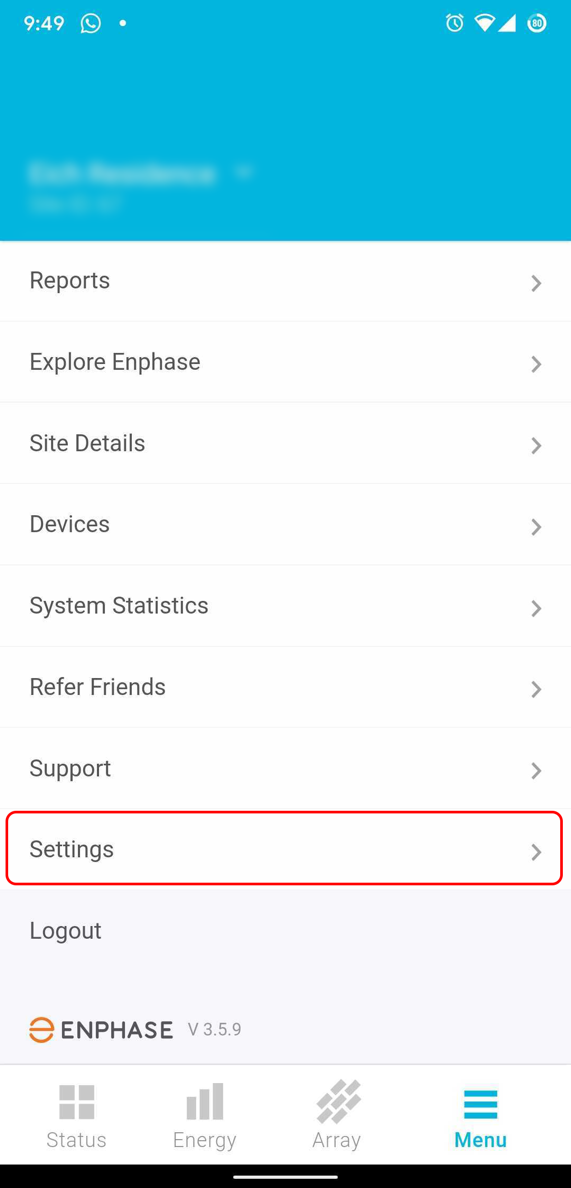 How do I change the language of the Enphase Enlighten app?