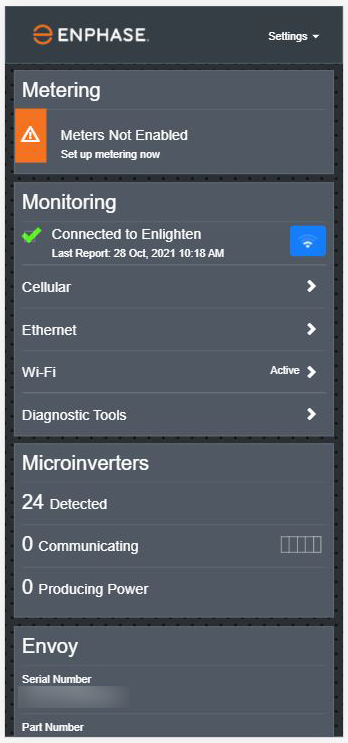 Reconexión del Envoy S o IQ Gateway usando la configuración manual del ...