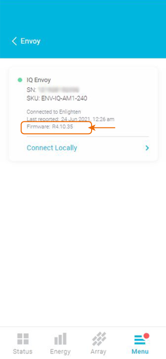 How to find the Envoy's current software version - Support | Enphase