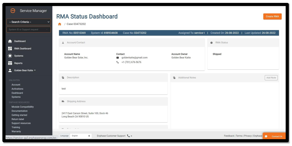 Getting started with the RMA Dashboard - Support | Enphase