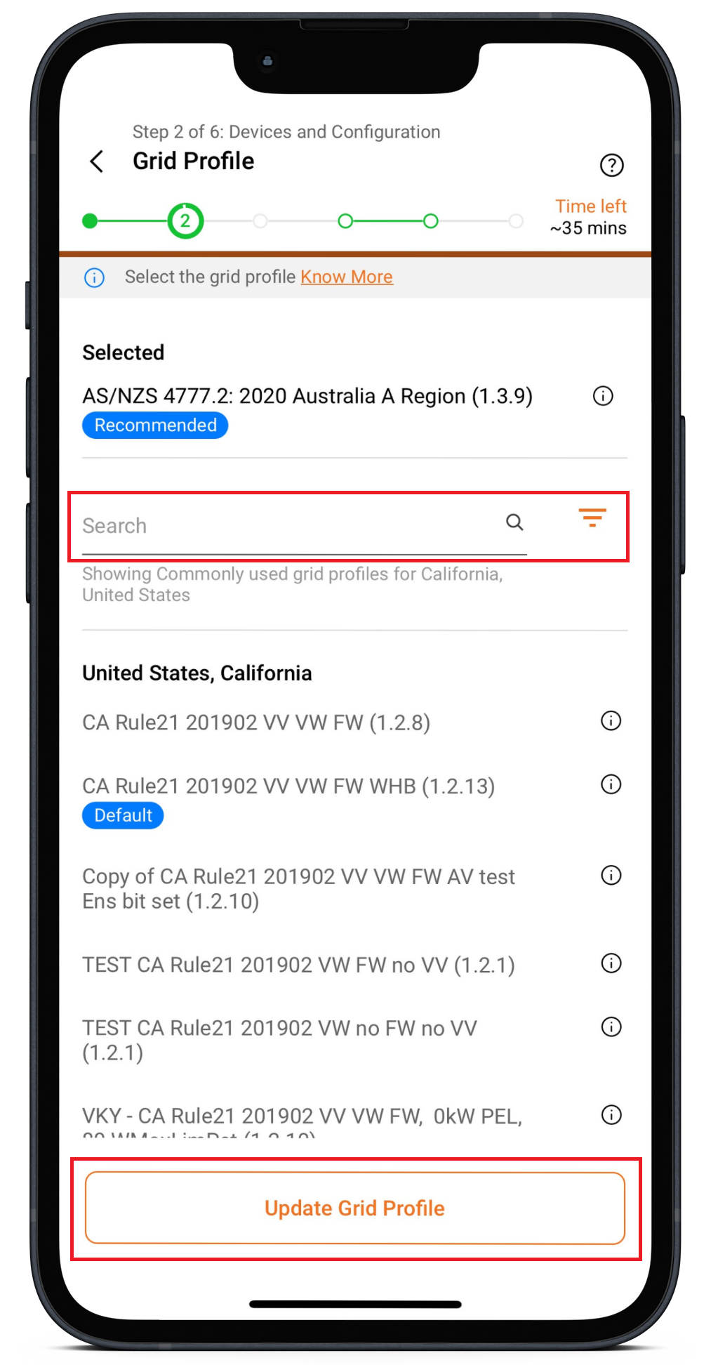 What is a grid profile, and how can I select one using the Enphase ...