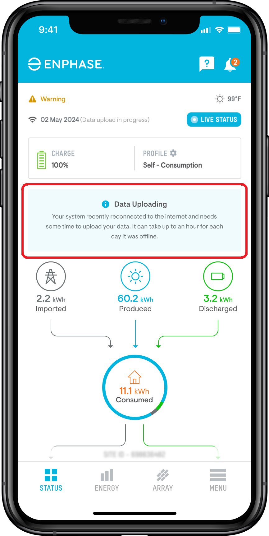 Understanding the Data Uploading notification in the Enphase App ...