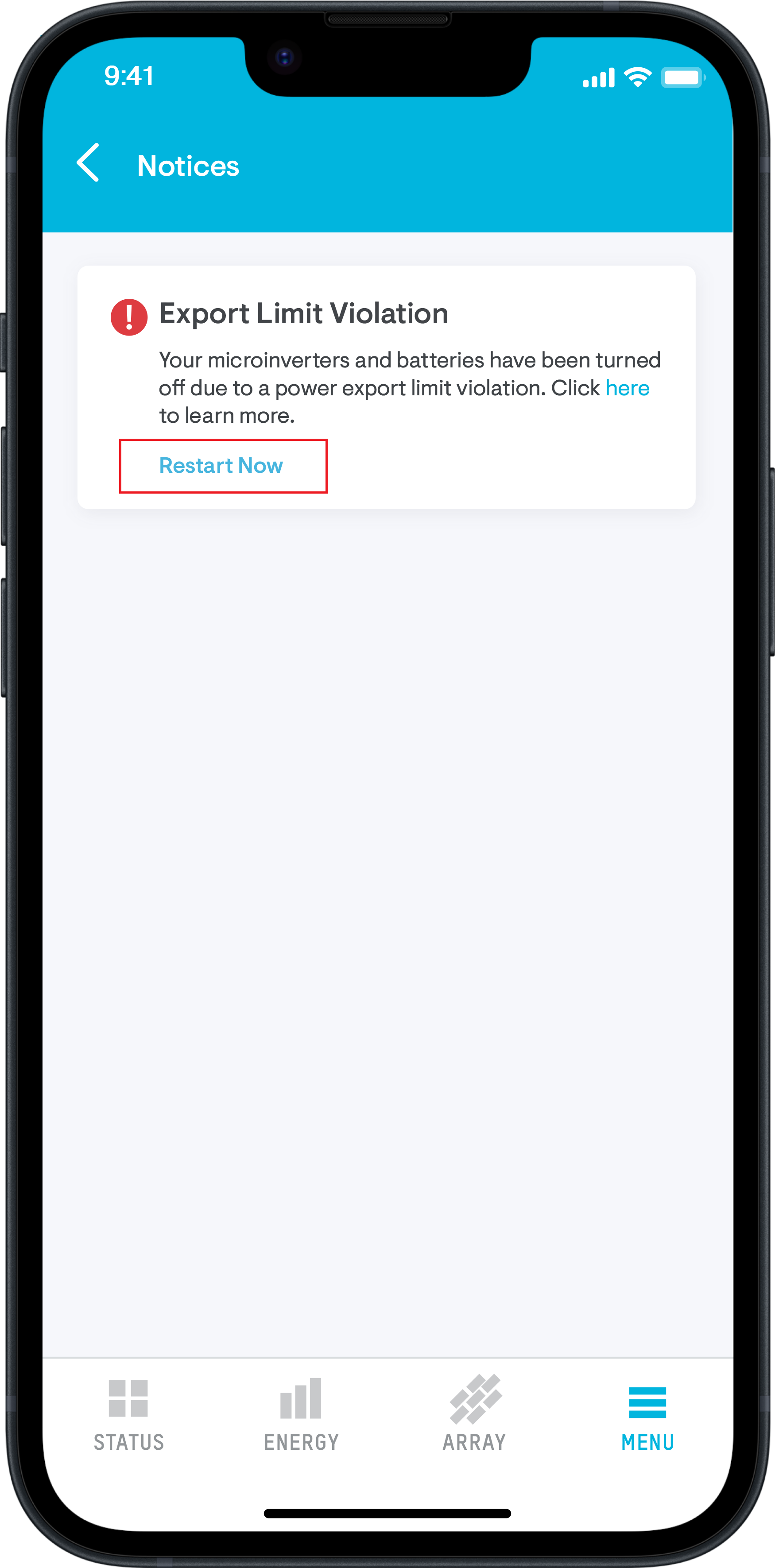 How to restart your Enphase Energy System after export or import limit errors - Support | Enphase