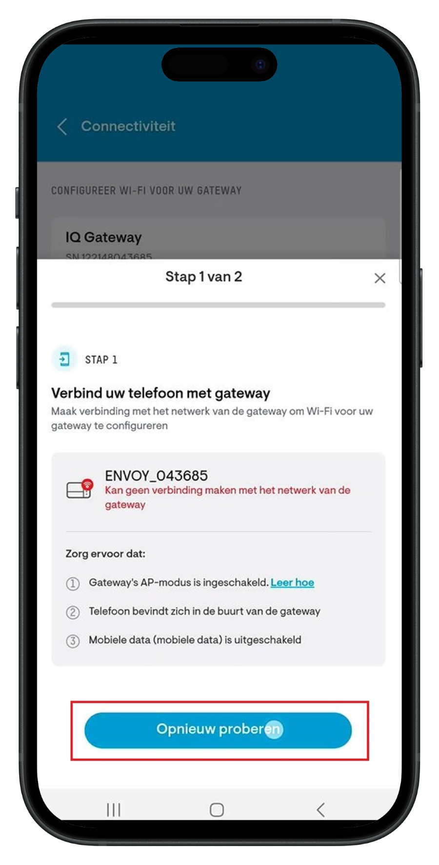 De gateway opnieuw verbinden met wifi via de Enphase App - Support | Enphase