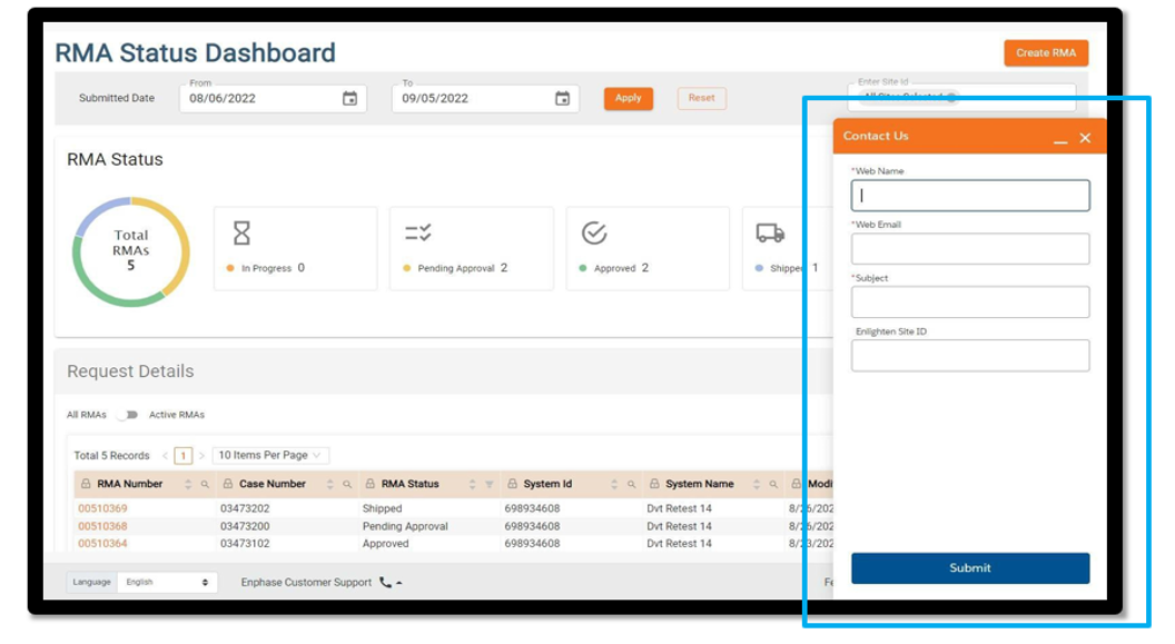 Getting started with the RMA Dashboard - Support | Enphase