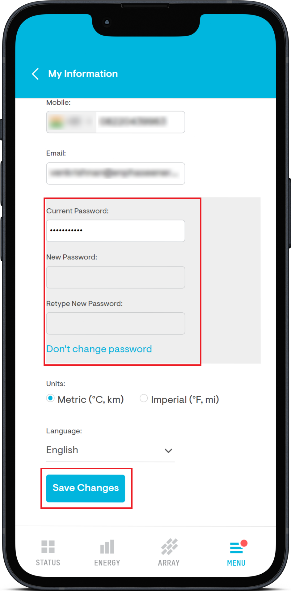 How to reset or change your account password using the Enphase App ...
