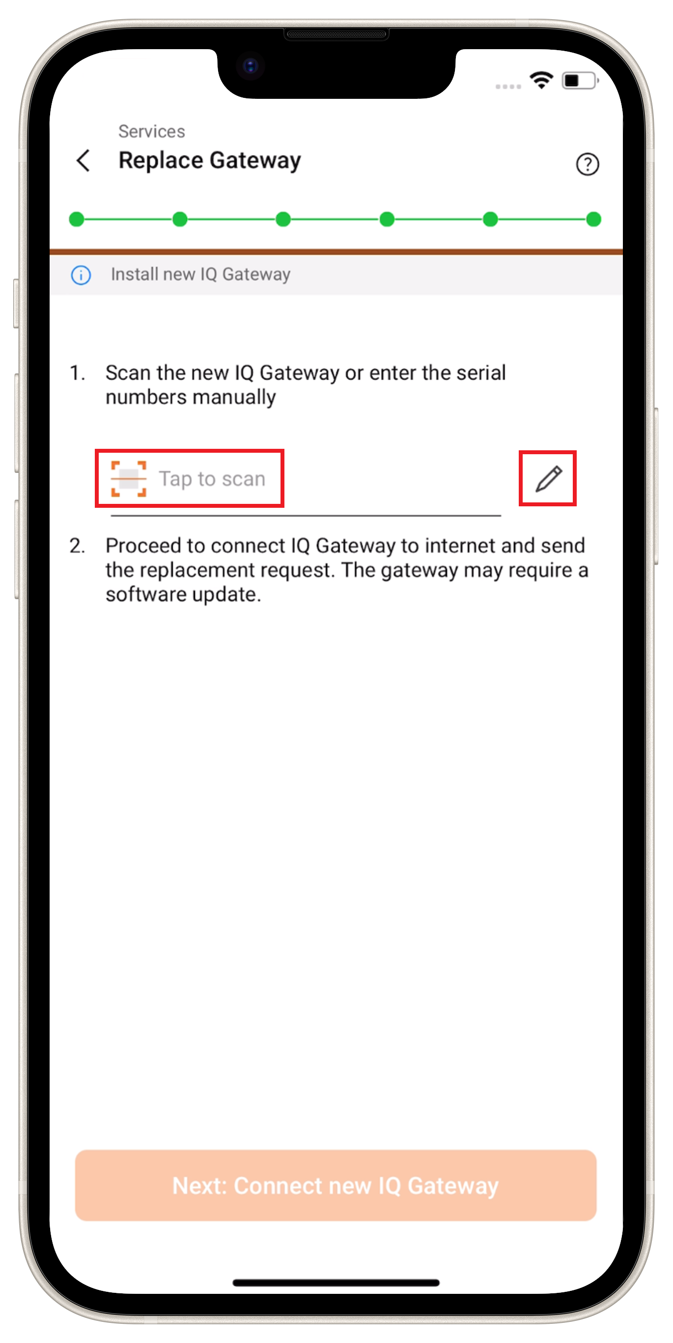 Configuring a replacement IQ Gateway using the Enphase Installer App ...