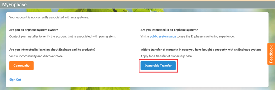 Transfer of ownership for Enphase Energy Systems - Support | Enphase
