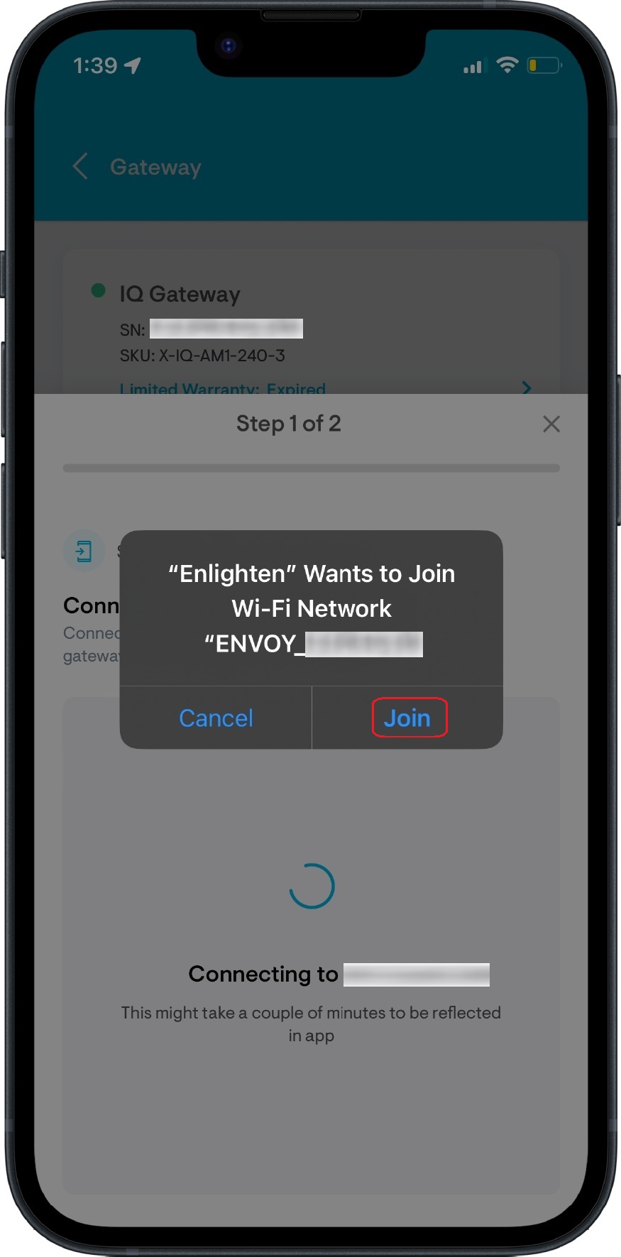 Uw Envoy S of IQ Gateway opnieuw verbinden met Wi-Fi via de Enphase App ...