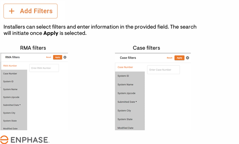 Getting started with the RMA dashboard - Support | Enphase