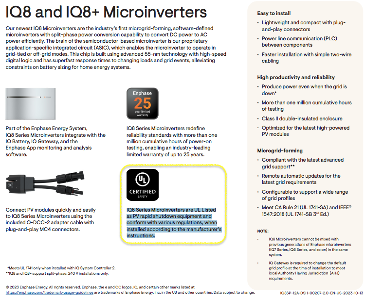 When using an IQ8M, what extra is needed for the use of rapid shutdown ...